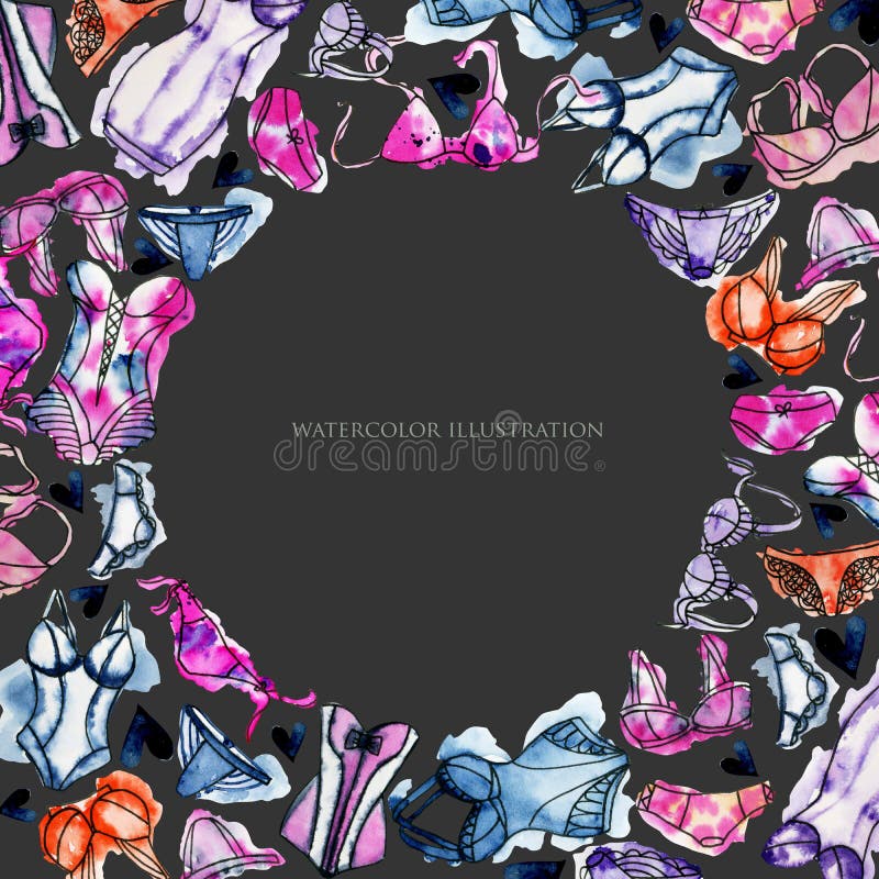 Fondo De La Ropa Interior Con Las Inscripciones Originales Ilustración ...