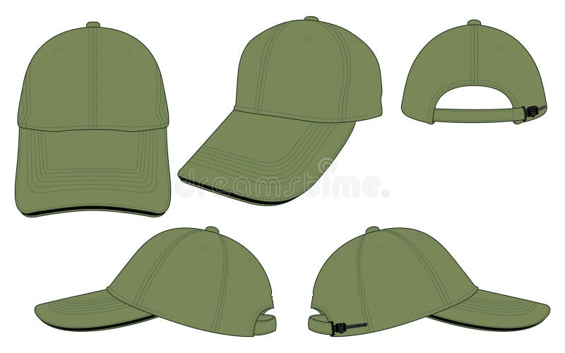 Army Baseball Cap for Template Vector Stock Illustration - Illustration ...