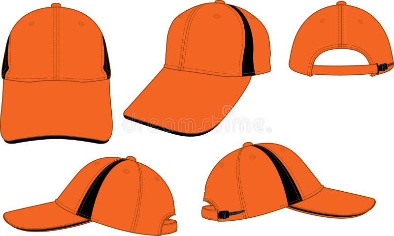 Orange and Black Baseball Cap Design on Gray Background Stock Vector ...