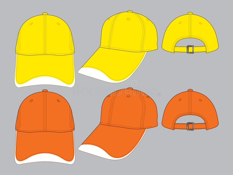 Yellow and Orange Baseball Cap Design Vector Stock Vector ...