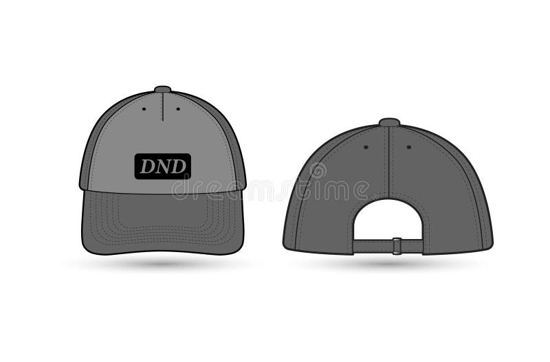 Baseball Cap Sketch Vector Illustration Template Front and Back View ...