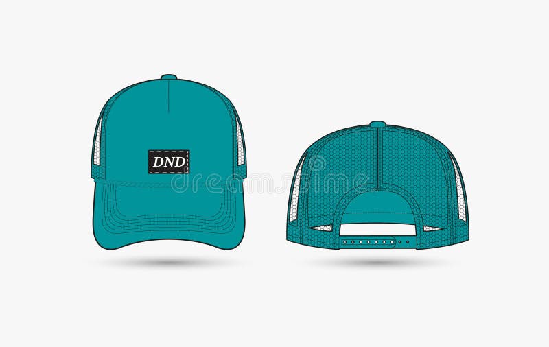 Baseball Cap Sketch Vector Illustration Template Front and Back View ...