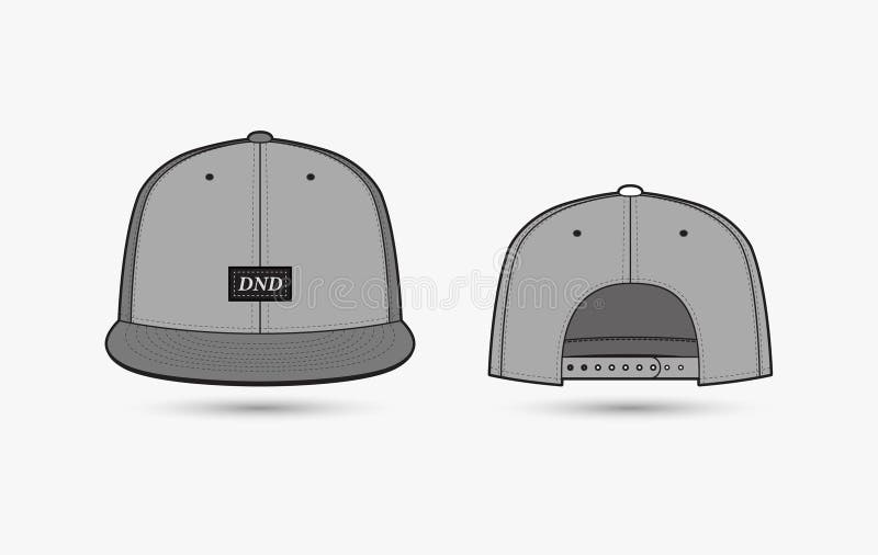 Baseball Cap Sketch Vector Illustration Template Front and Back View ...
