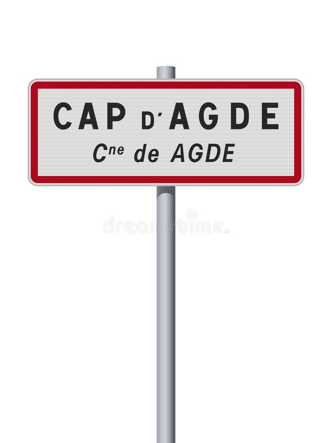 City of Cap D Agde Entrance Road Sign Stock Vector - Illustration of ...