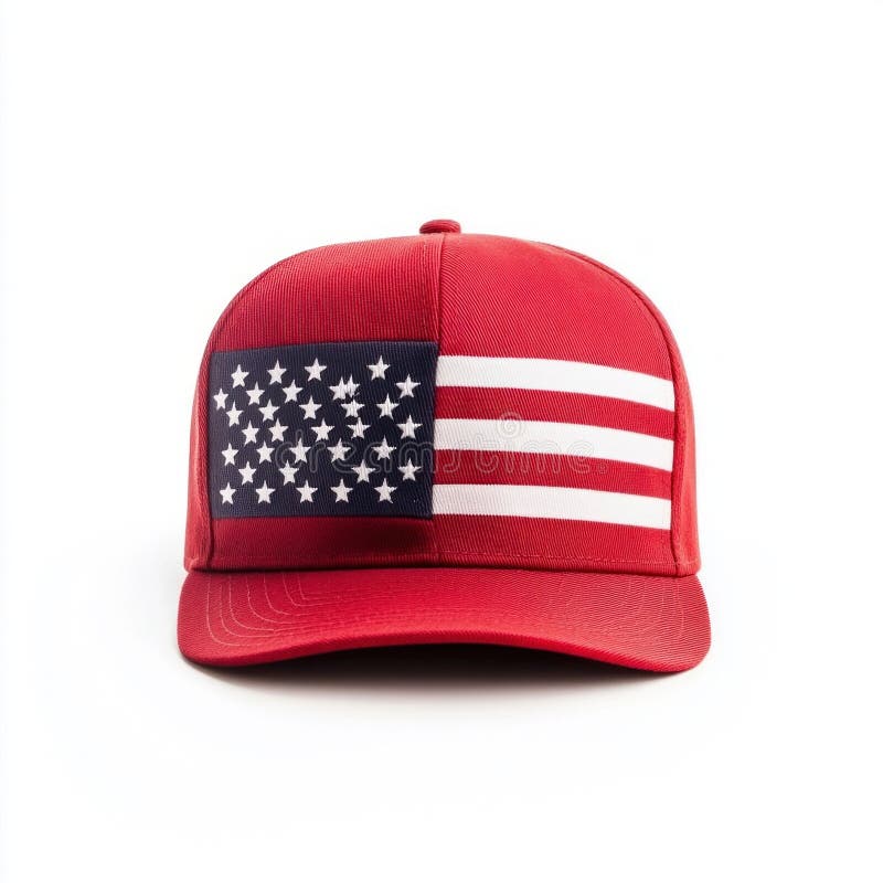 Cap with American Flag Design Stock Illustration - Illustration of flag ...