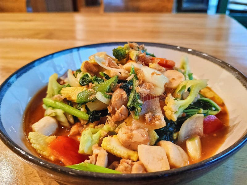 Cap Cay vegetable stock image. Image of seafood, vegetable - 285461131