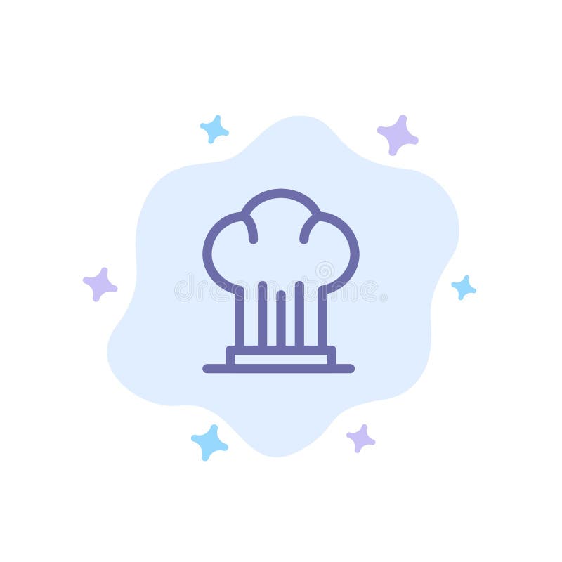 Cap, Chef, Cooker, Hat, Restaurant Blue Icon on Abstract Cloud ...