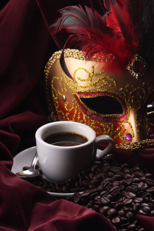 Cap of coffee stock photo. Image of dark, mask, spoon - 8225296