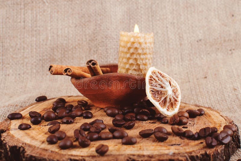 Cap of Coffee on the Sacking Texture Stock Photo - Image of lunch ...