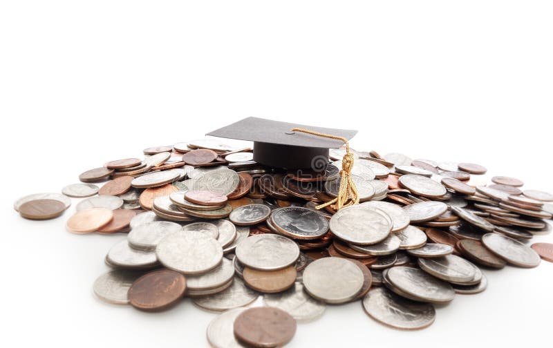 Cap on coins stock image. Image of money, college, school - 39929195