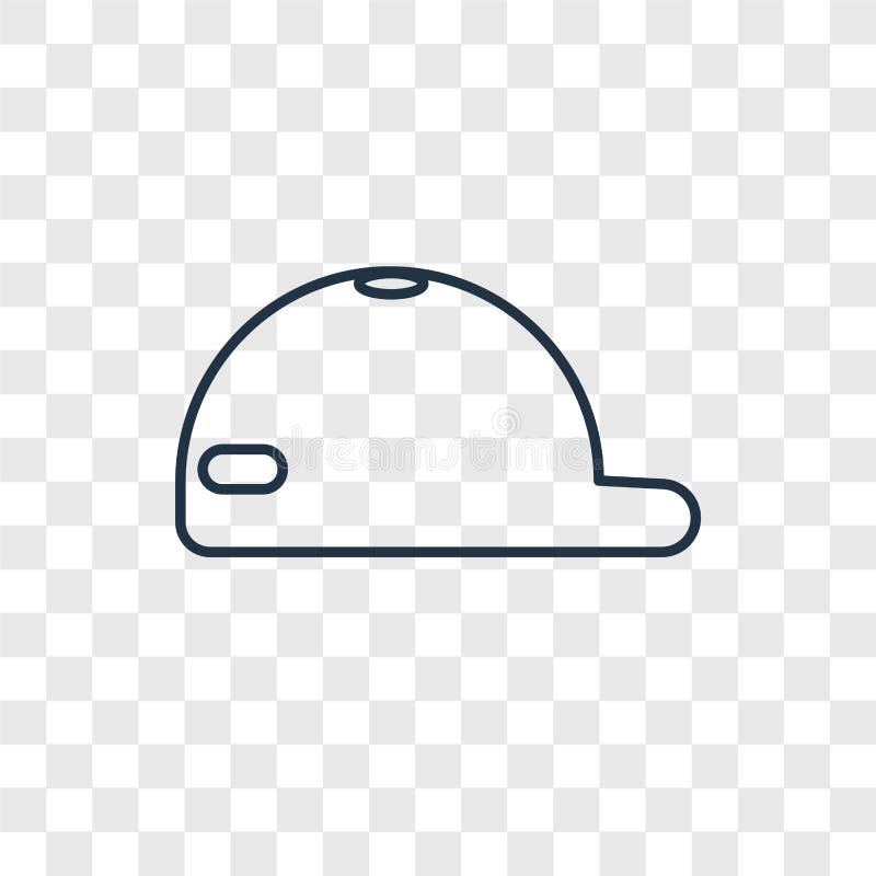 Cap Concept Vector Linear Icon Isolated on Transparent Background, Cap ...