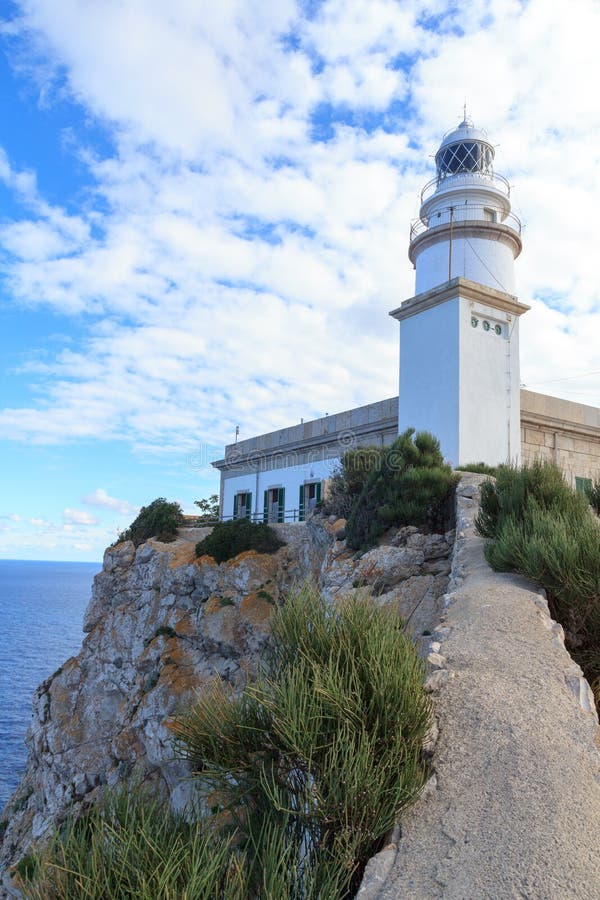 Old Lighthouse On Mediterranean Sea Shore In Paphos, Cyprus, Aerial ...