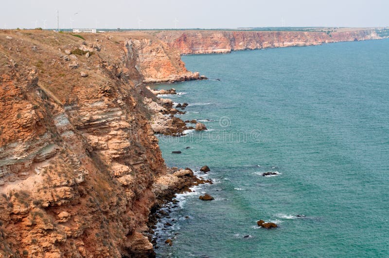 Cap De Kaliakra - Paysage De Bord De La Mer Avec Des Roches Image stock ...