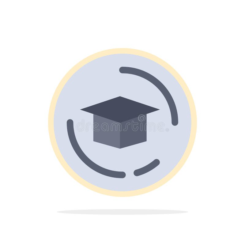 Cap, Education, Graduation Abstract Circle Background Flat Color Icon ...