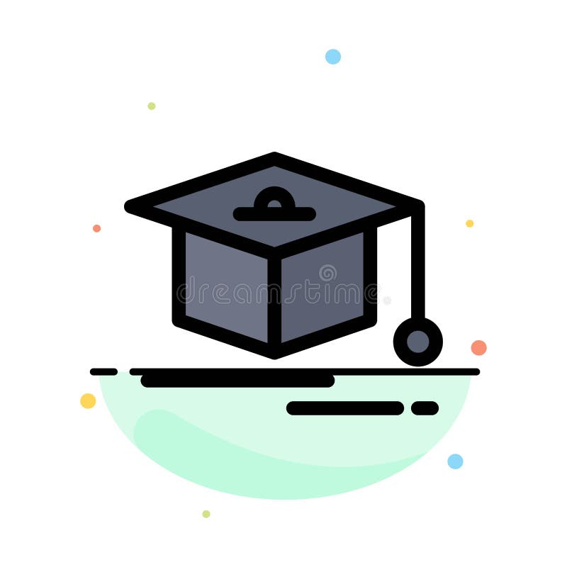 Cap, Education, Graduation Abstract Flat Color Icon Template Stock ...