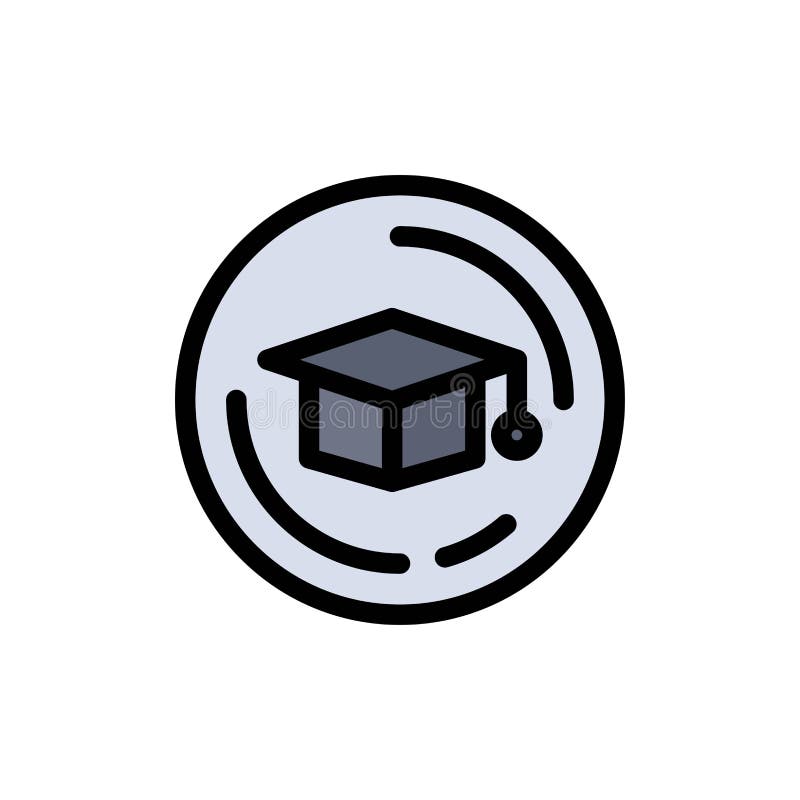 Cap, Education, Graduation Flat Color Icon. Vector Icon Banner Template ...