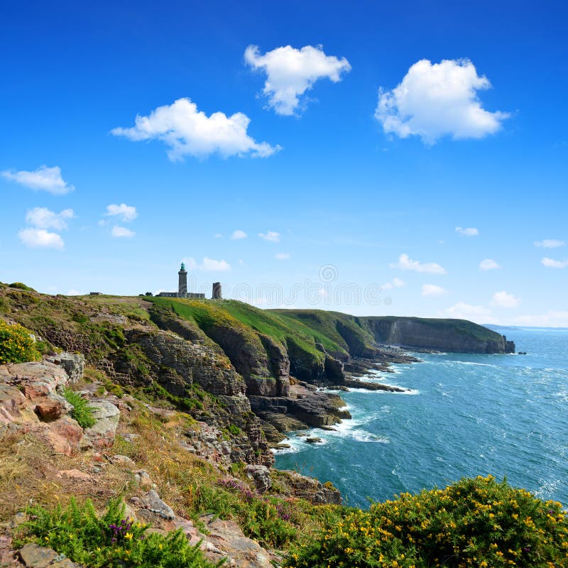 Cap Frehel stock photo. Image of france, cloud, house - 42357880