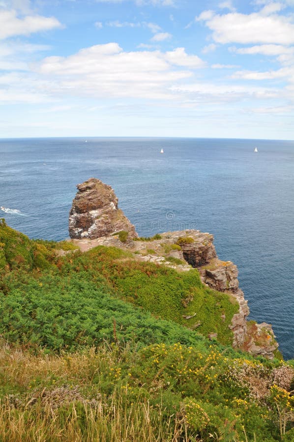 Cap Frehel in France stock photo. Image of clouds, lighthouse - 32970464
