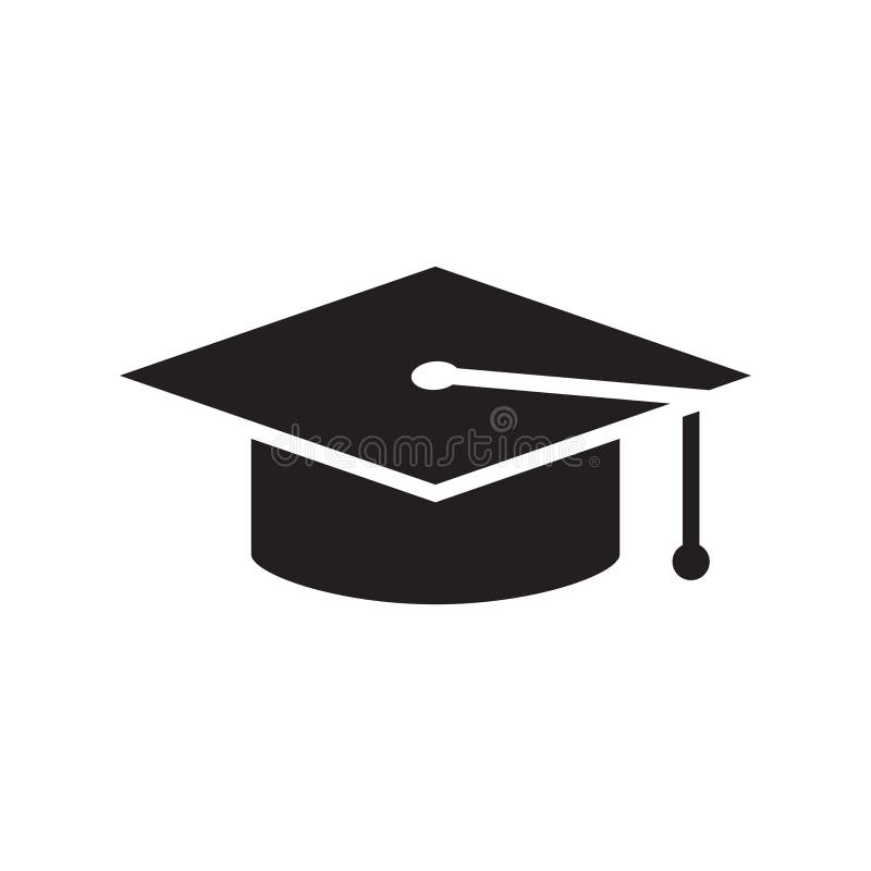 Hat Student Icon in Cartoon Style Isolated on White Background Stock ...