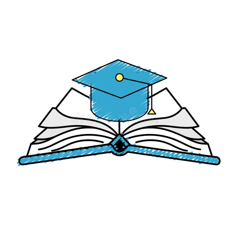 Graduation Cap Over Open Book Stock Illustrations – 36 Graduation Cap ...