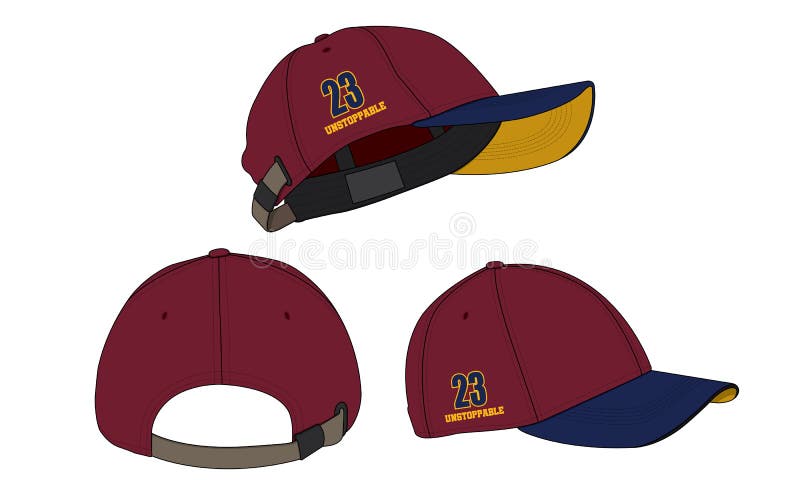 Cap Hat Template Vector Adjustable Fitted Strap Stock Vector ...
