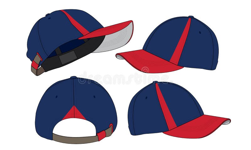 Cap Hat Template Vector Adjustable Fitted Strap Stock Vector ...