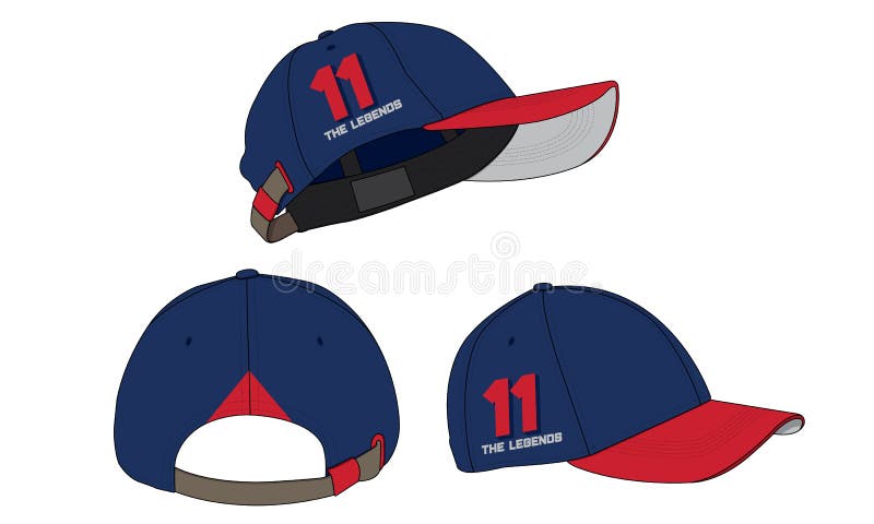 Cap Hat Template Vector Adjustable Fitted Strap Stock Vector ...