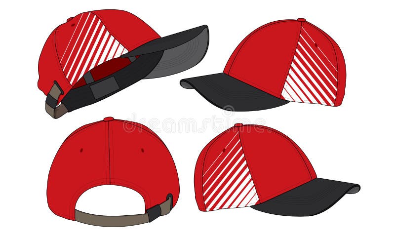 Cap Hat Template Vector Adjustable Fitted Strap Stock Vector ...