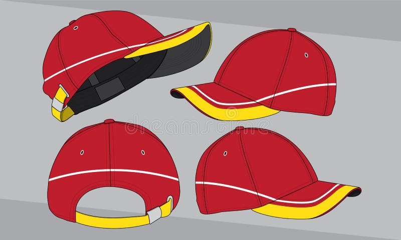 Cap Hat Template Vector Adjustable Fitted Strap Stock Vector ...