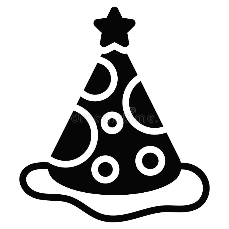 Cap Icon, Christmas and Celebrations. Glyph Symbol Collection. Editable ...