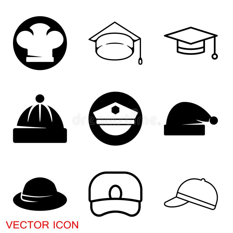 Cap Icon in Flat Style. Vector Illustration Stock Illustration ...