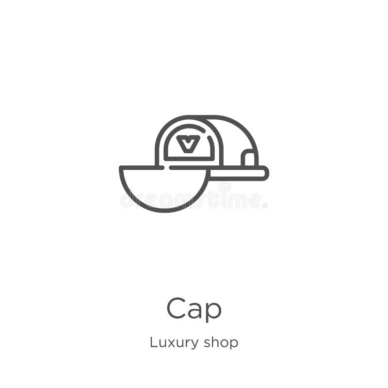 Cap Icon Vector from Luxury Shop Collection. Thin Line Cap Outline Icon ...