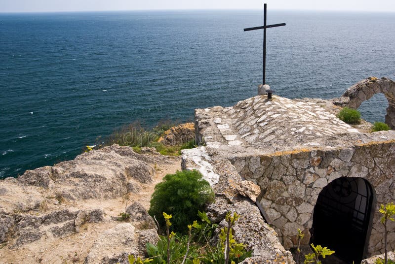 Cap Kaliakra, Bulgarie image stock. Image du construction - 5114775