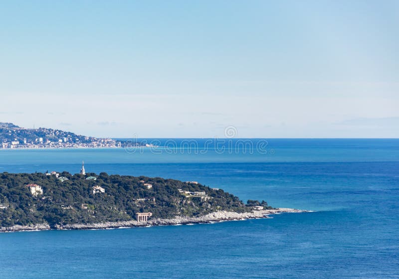 Cap Martin from Beausoleil stock photo. Image of jetty - 62439288