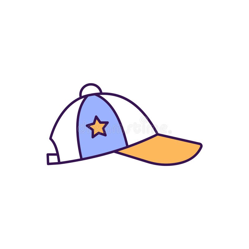 Cap Outline with Colors Fill Vector Icon that Can Easily Edit or Modify ...