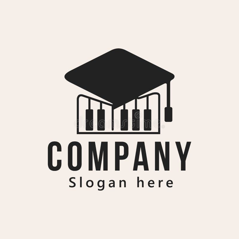 Cap and Piano Lesson Logo Design, Vector Illustration Stock Vector ...
