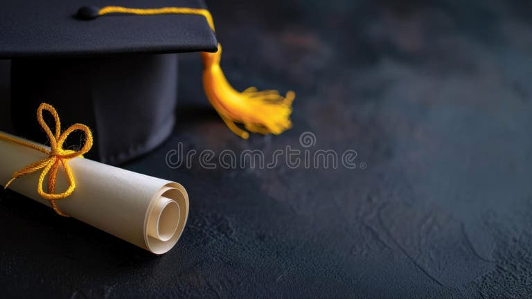 Cap and Scroll Cap with Diploma Cap and Diploma Stock Illustration ...
