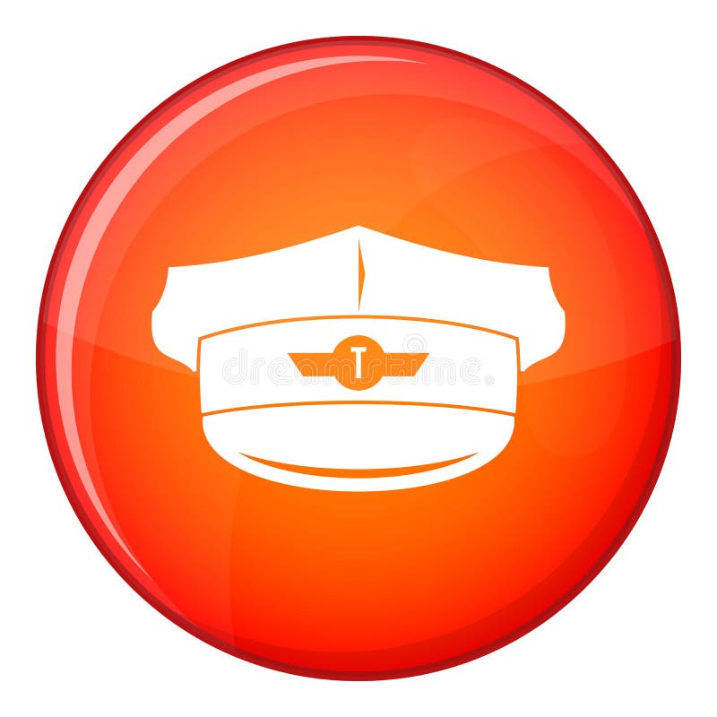 Cap Taxi Driver Icon, Flat Style Stock Vector - Illustration of ...
