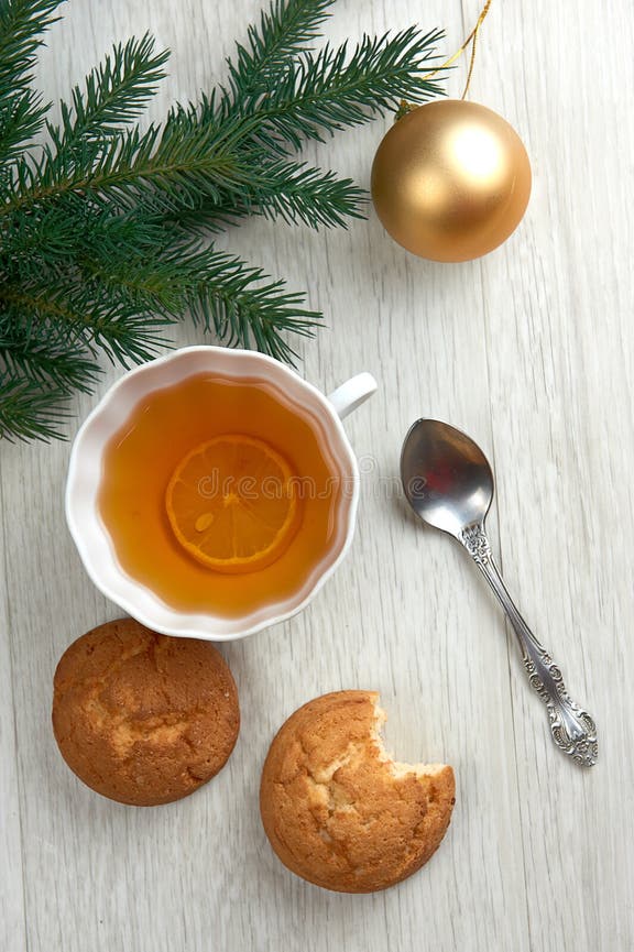 Cap of tea stock photo. Image of dessert, christmas, spruce - 28186516