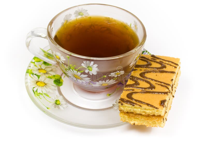 Cap Of Tea On Saucer With Cake Picture. Image: 8414288