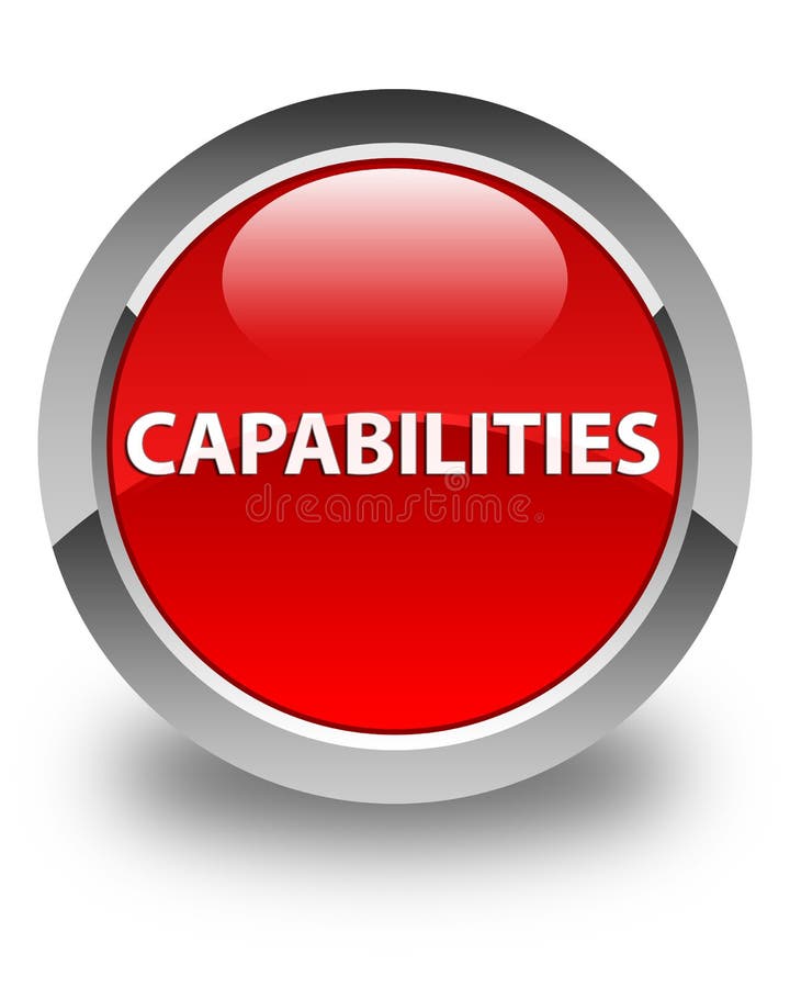Capabilities Glossy Red Round Button Stock Illustration - Illustration ...