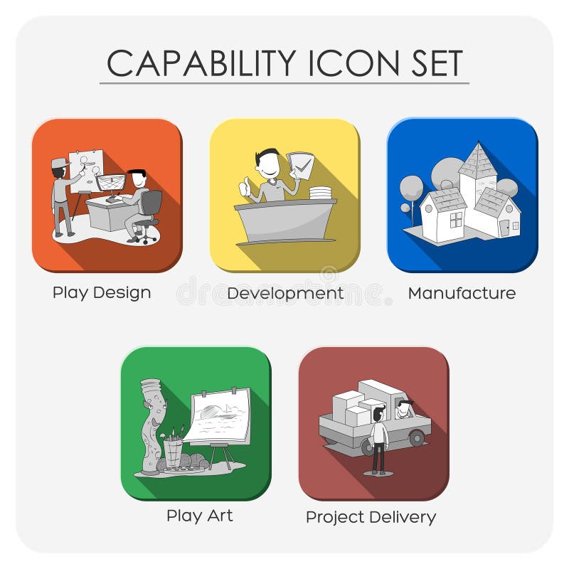 Capability icon set stock vector. Illustration of complete - 75238663