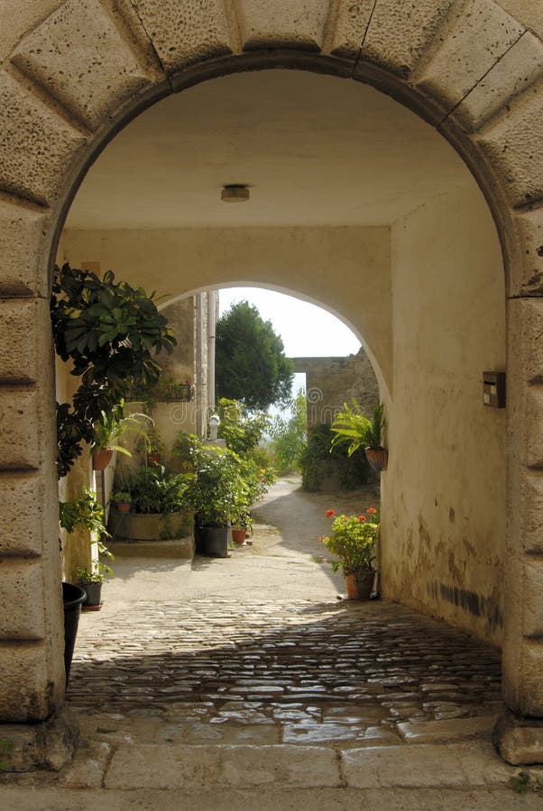 Capaccio Typical Arcades in Downtown Capaccio Stock Image - Image of ...