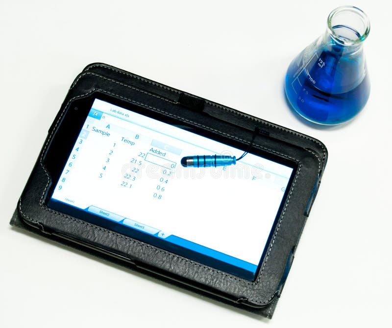 Capacitative Pen and Tablet in a Laboratory Stock Image - Image of ...