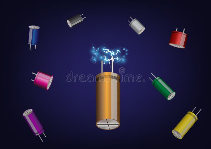 Abstract of the Capacitor. Icon of the Capacitor. the Electronic ...