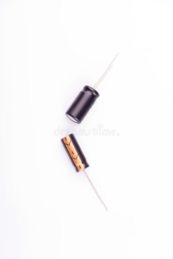 Capacitor Close-up. Capacitor on a White Background Stock Image - Image ...