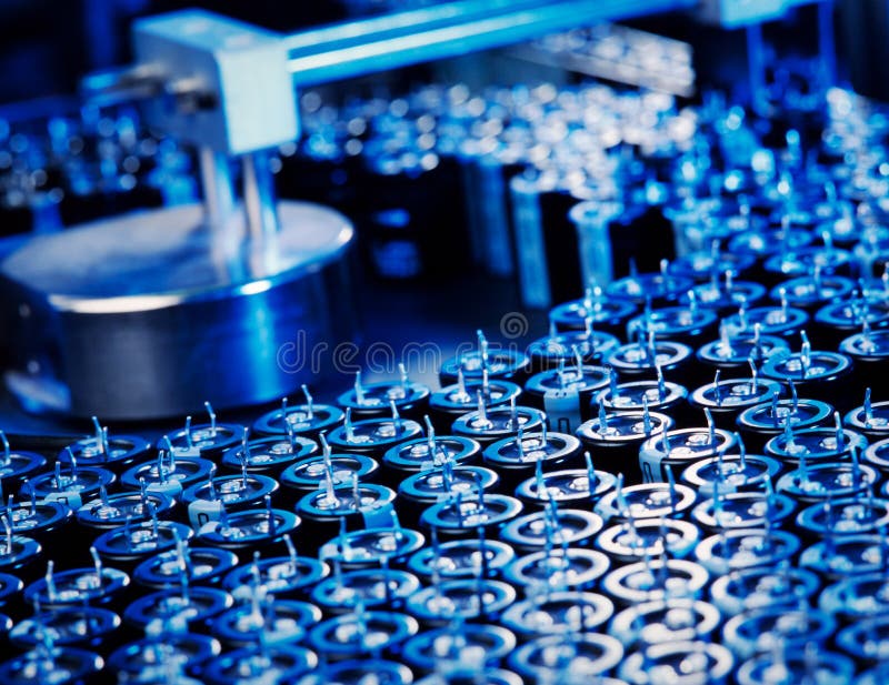 Capacitor production stock image. Image of technology - 14841265