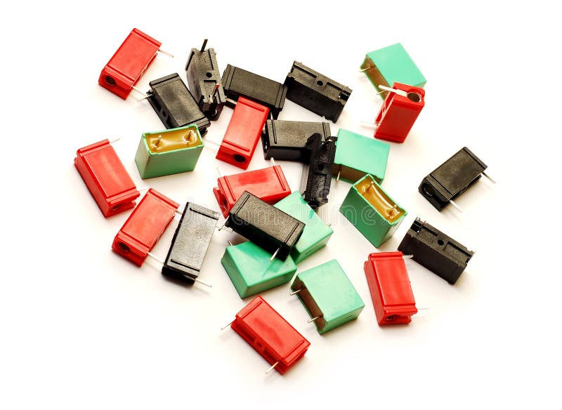 Capacitors on PCB stock image. Image of connection, power - 201065