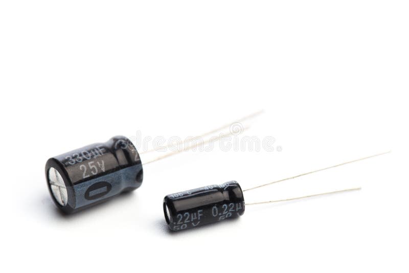 Capacitors Isolated on White Background Stock Illustration ...