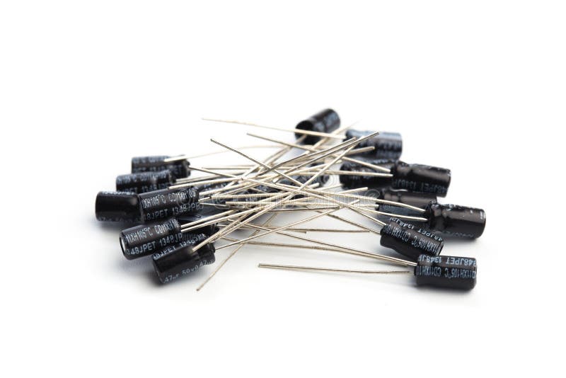 Capacitors Isolated on White Background Stock Illustration ...